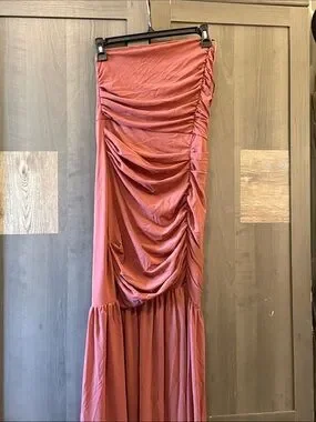 SHEIN | Dresses | Shein Rust Ruched Maxi Dress | Poshmark